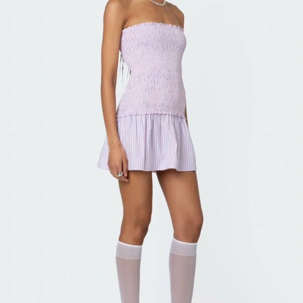 Edikted | Dresses | Edikted Lilac Strapless Smocked Mini Dress | Poshmark